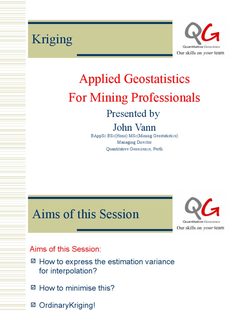 Understanding Ordinary Kriging in Geostatistics | PDF | Variance | Bias ...