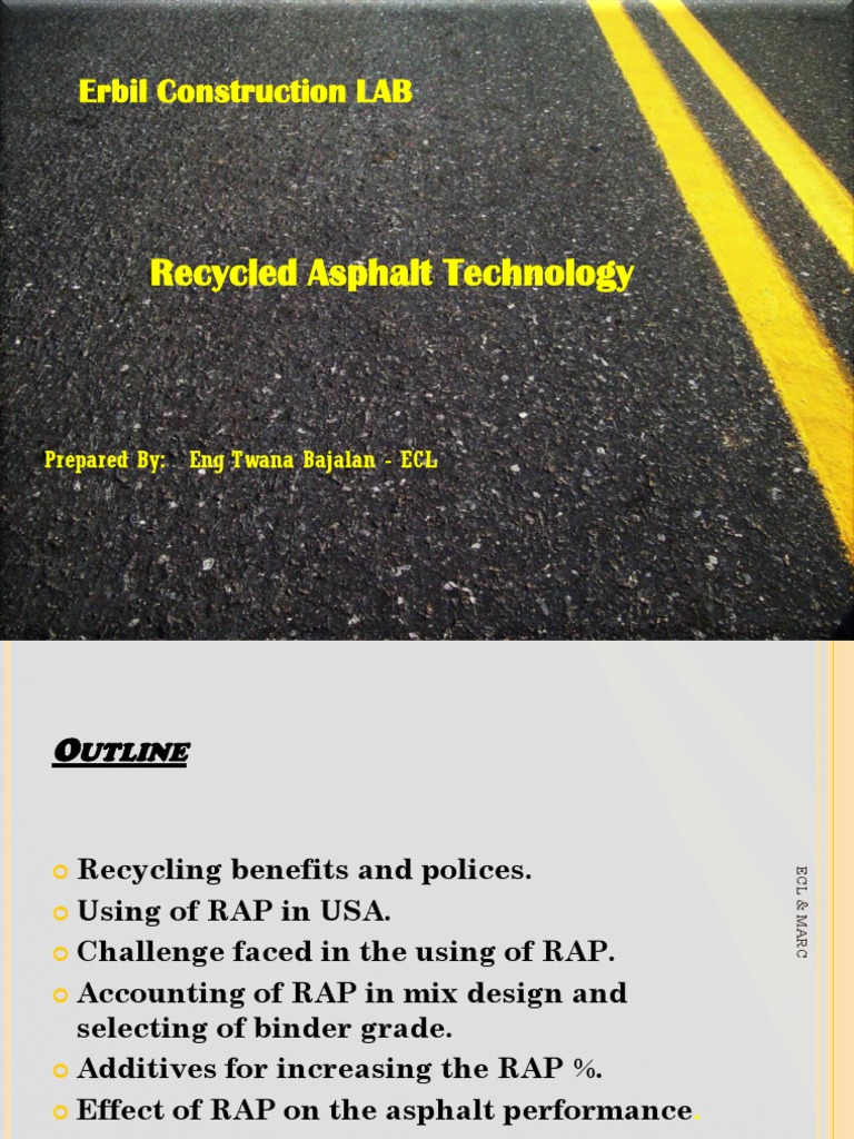 Recycled Asphalt Technology: Erbil Construction LAB | PDF | Asphalt ...