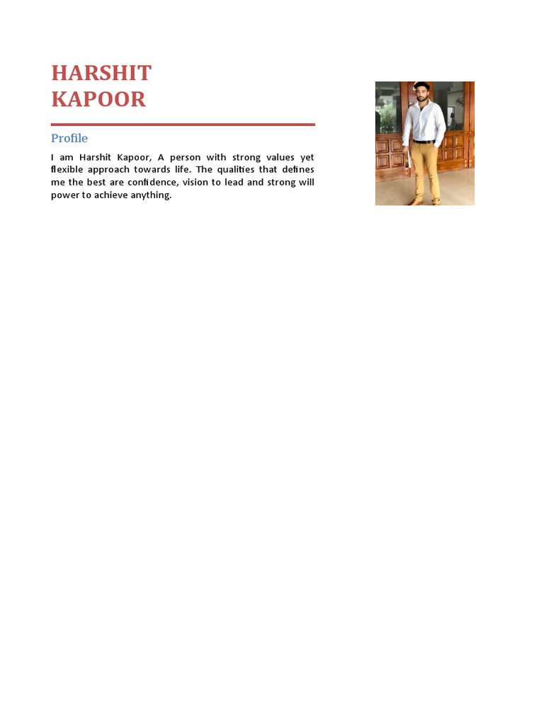 Harshit Kapoor: Profile | PDF