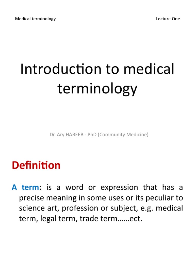Introduction To Medical Terminology | PDF | Linguistics | Grammar