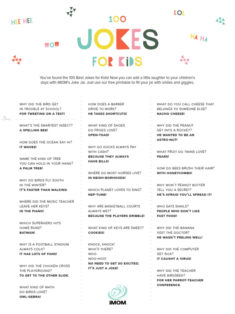 100 Jokes For Kids | PDF | Cuisine | Food And Drink