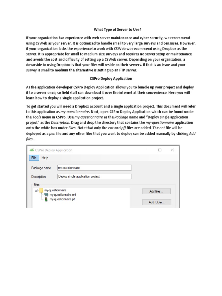 CSPro Android - Data Transfert Guide | PDF | File Transfer Protocol ... CSPro Android - Data Transfert Guide | PDF | File Transfer Protocol ...