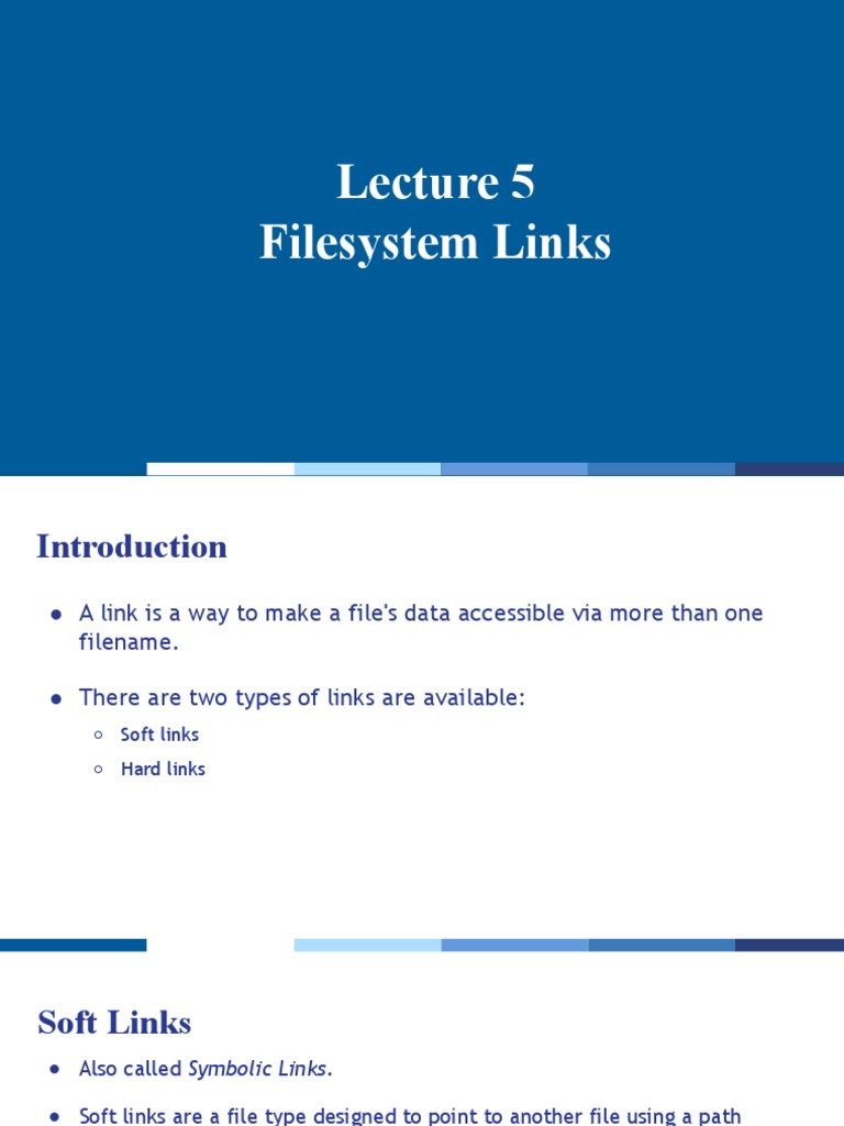 Lect5 Hardlink Softlink | PDF | Computer File | Operating System Technology