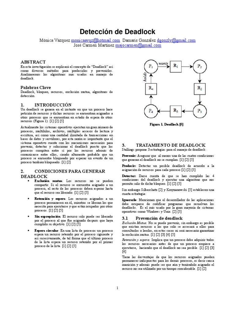 Deadlock | PDF | Proceso (Computación) | Algoritmos