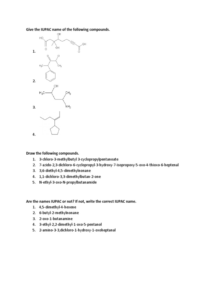 IUPAC Naming and Drawing Compounds | PDF | Cooking, Food & Wine