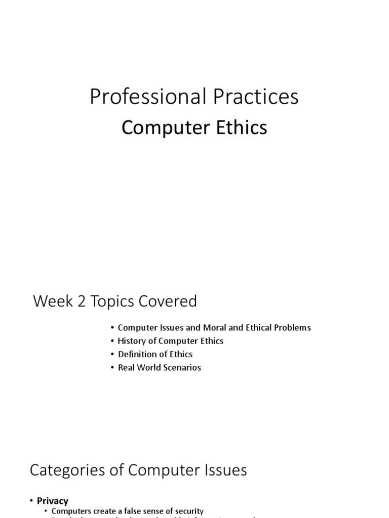 Professional Practices: Computer Ethics | PDF | Information Age ...
