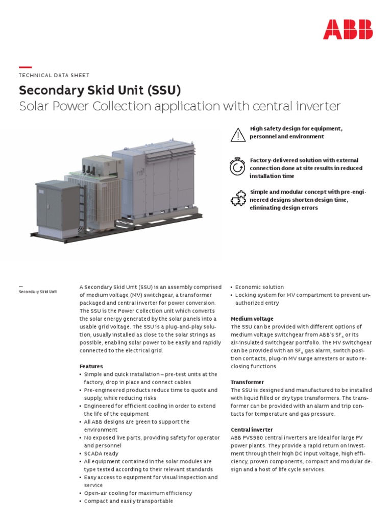 SSU Central Inverter Data Sheet Rev A 1YNE182002 | PDF | Power Inverter ...