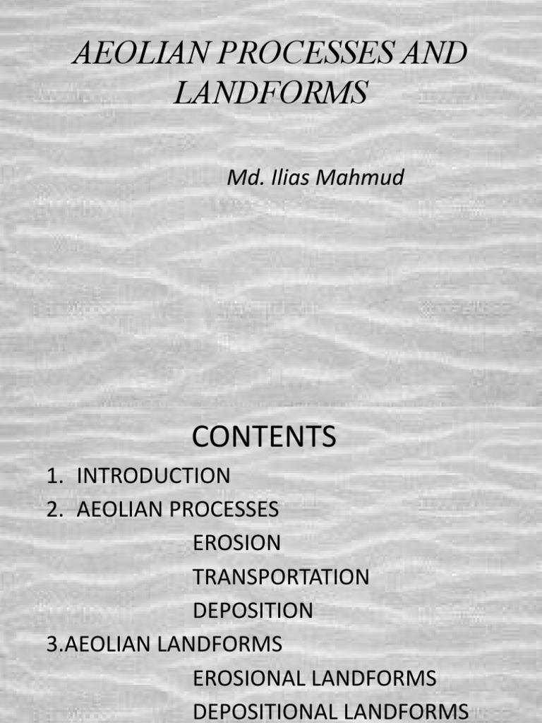 Aeolian Processes & Landforms | PDF | Dune | Desert