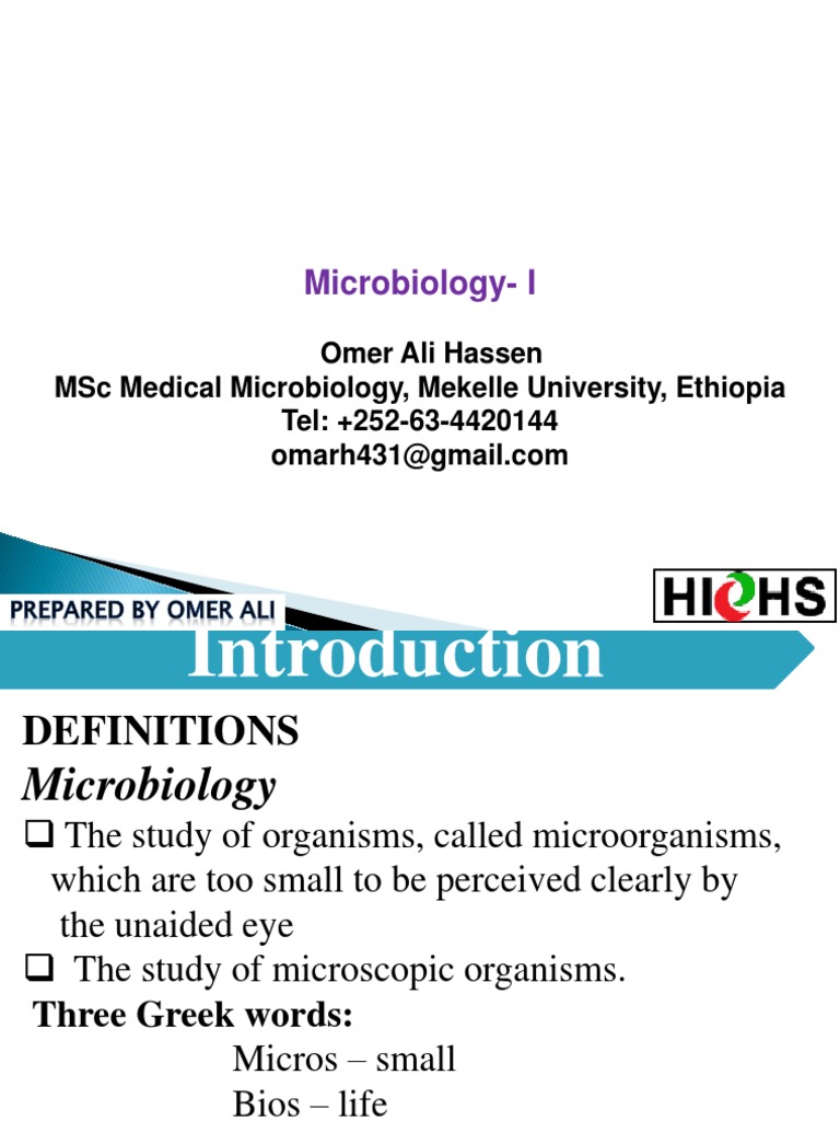 1-Introduction To Microbiology | PDF | Microbiology | Prokaryote