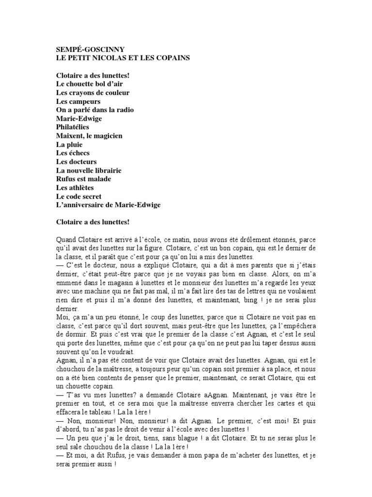 Le Petit Nicolas Et Les Copains | PDF | La nature | Loisirs