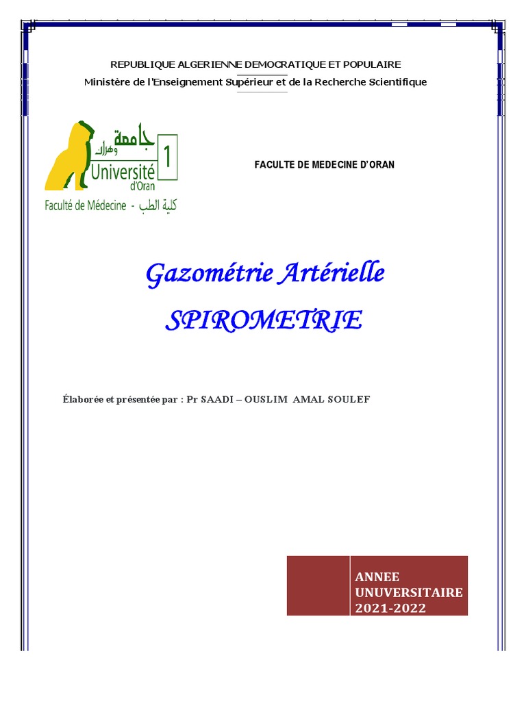 7 - Gazométrie | PDF | Médecine clinique | Spécialités médicales