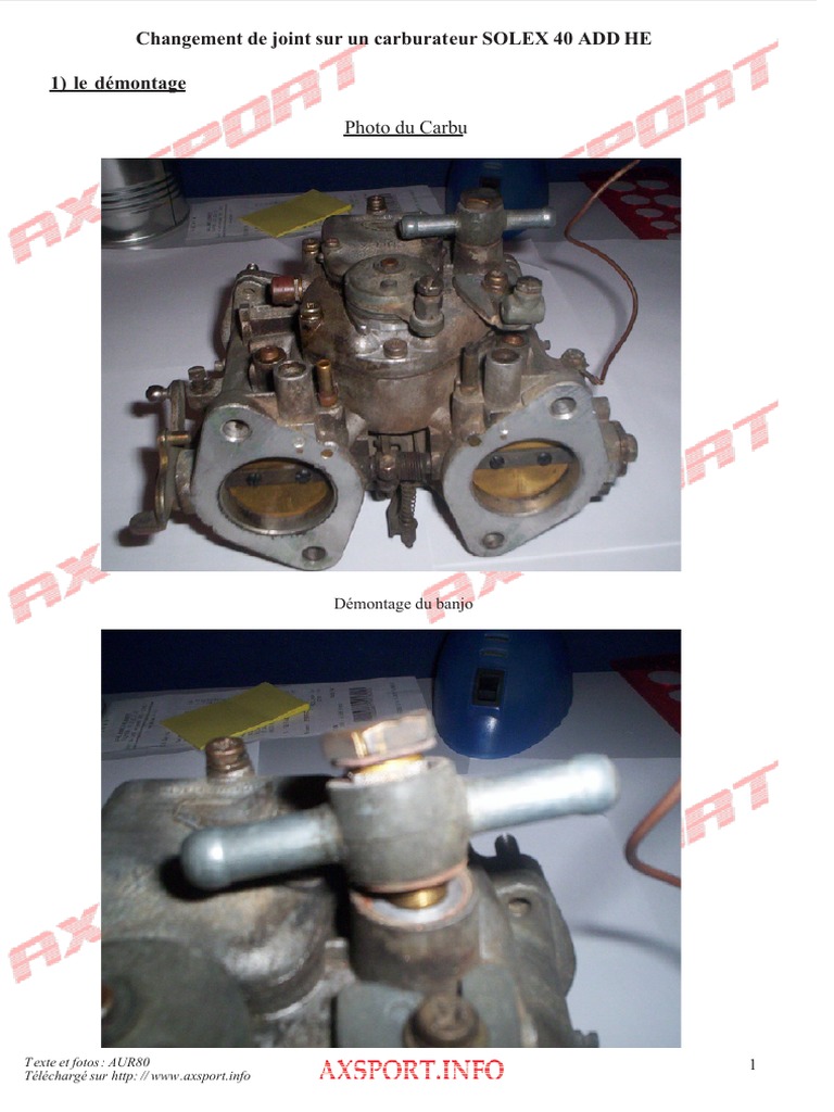 Guide de Réparation Carbu SOLEX 40 ADD HE | PDF