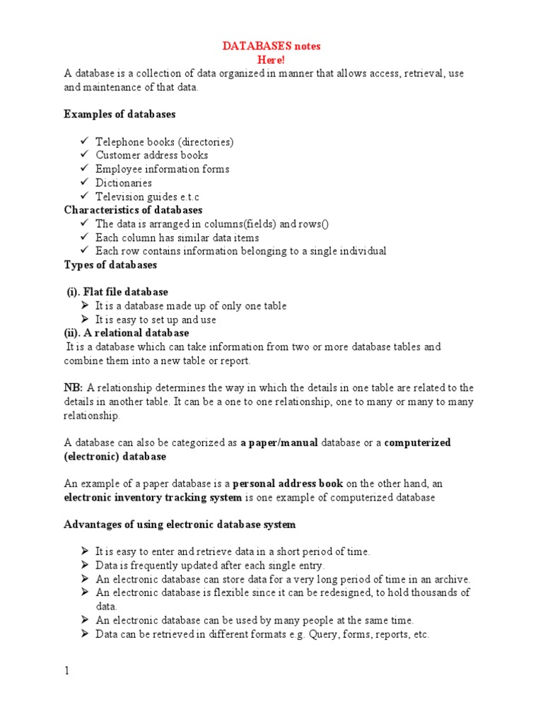 ICT Notes 2 | Download Free PDF | Databases | Visual Basic For Applications