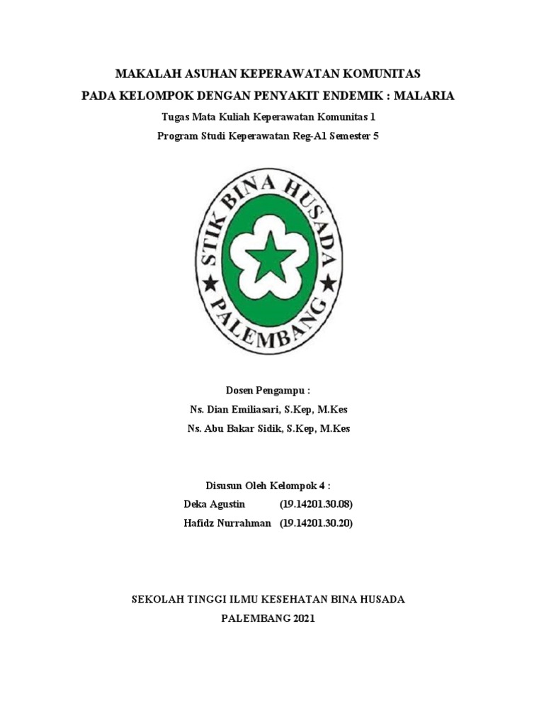 Makalah Asuhan Keperawatan Komunitas Penyakit Malaria Kelompok 4 | PDF