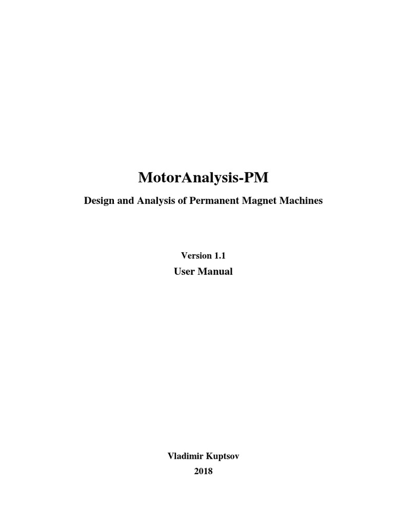 Motoranalysis-Pm v1.1 Manual | PDF | Finite Element Method | Magnetic Field
