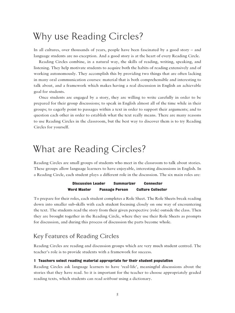 Why Use Reading Circles? | PDF | Teachers | Communication