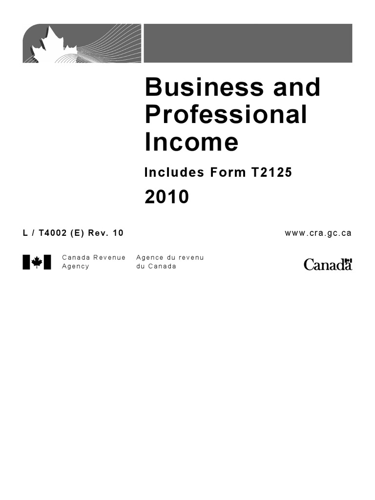 Business and Professional Income: Includes Form T2125 | PDF | Expense ...