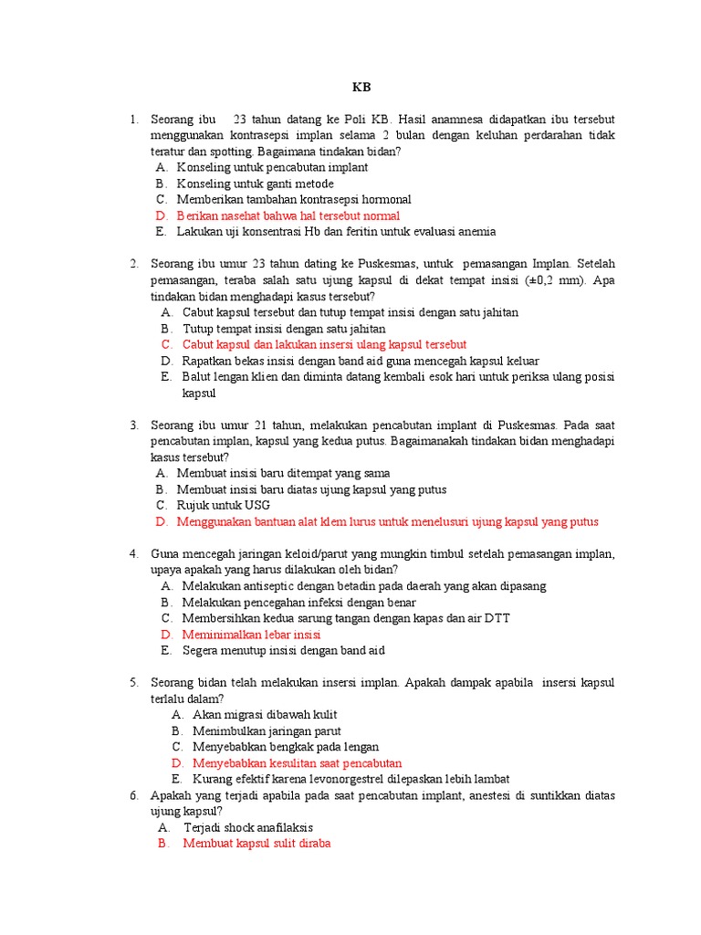 Soal KB Pengayaan Ukom | PDF