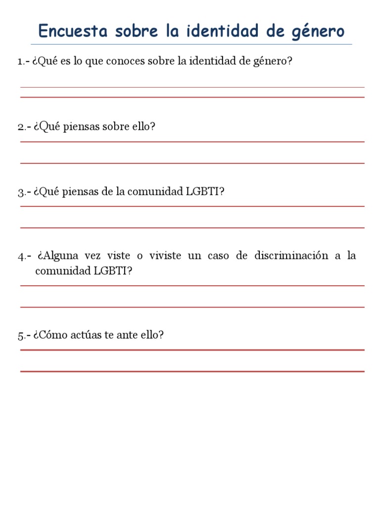 Encuesta sobre identidad de género | PDF | Ciencias sociales