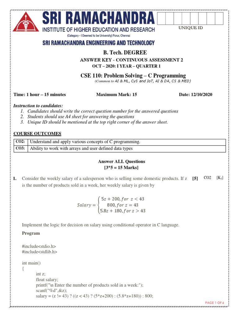 CSE 110 - GJ CA2 Answer Key | PDF | Software Engineering | Computer Programming