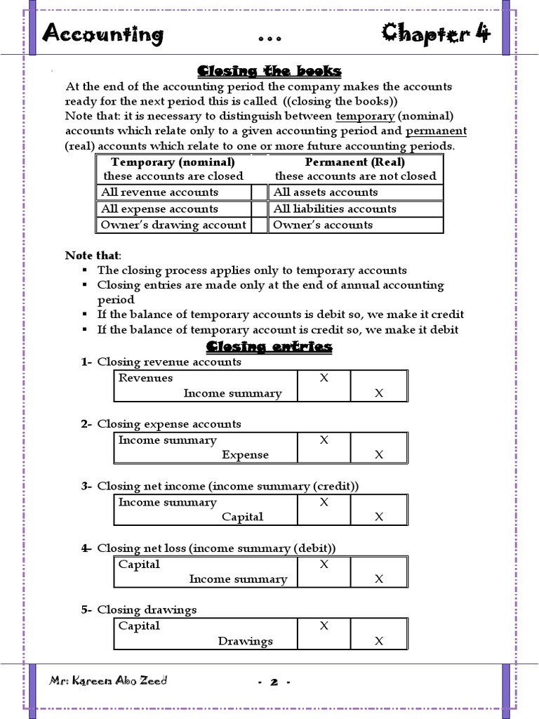 Accounting Chapter 4: Closing The Books | PDF | Equity (Finance ...