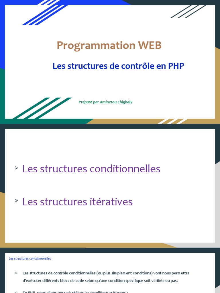Chapitre 3les Structures de Controle en PHP | PDF | Structure de ...