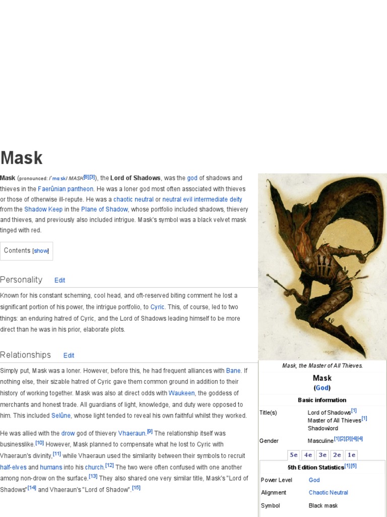 Mask NO - Forgotten Realms Wiki - Fandom | PDF | Forgotten Realms ...