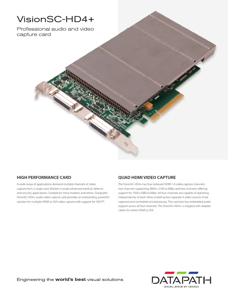 Visionsc-Hd4+: Professional Audio and Video Capture Card | PDF | Hdmi ...