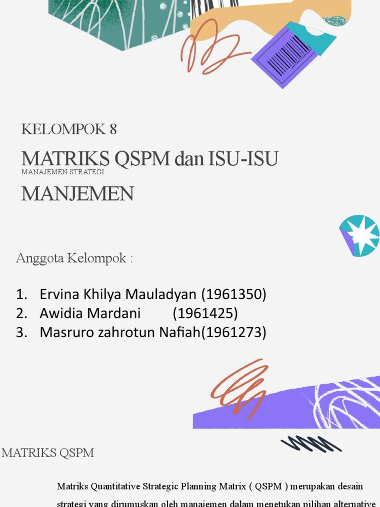 Kelompok 8 Manajemen Strategi Matriks QSPM | PDF