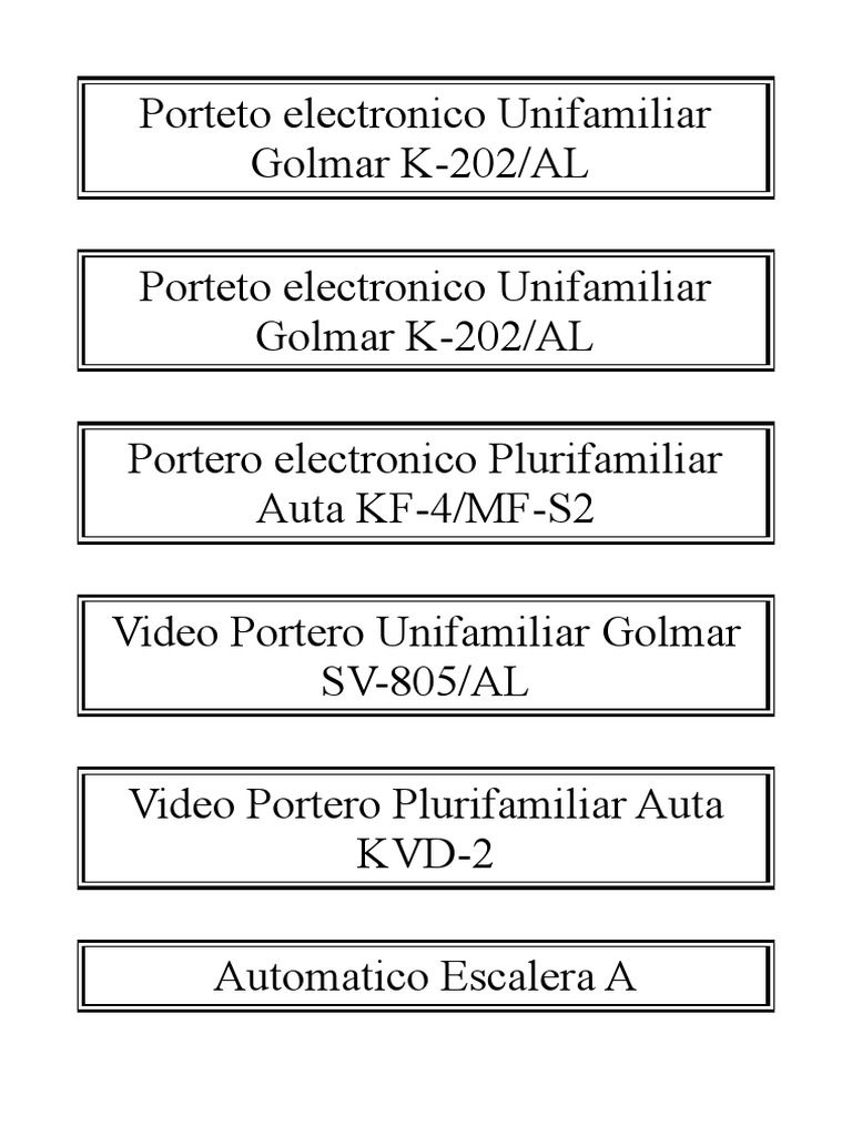 Porteros Automáticos Golmar y Auta | PDF | Tecnología