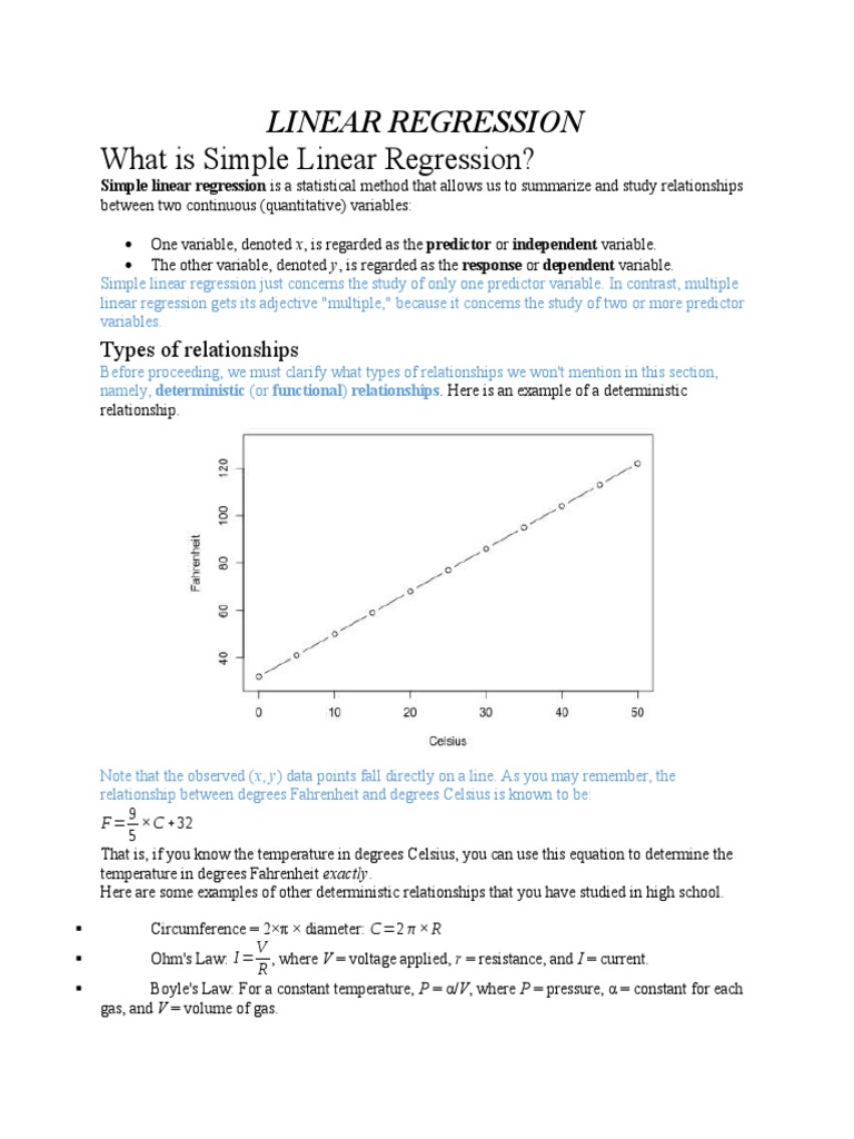 What Is Simple Linear Regression? | PDF | Errors And Residuals ...