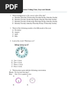 Soal Ulangan Harian Telling Time Kelas 7 | PDF