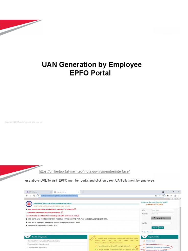 UAN Generation by Employee | PDF | Intellectual Works