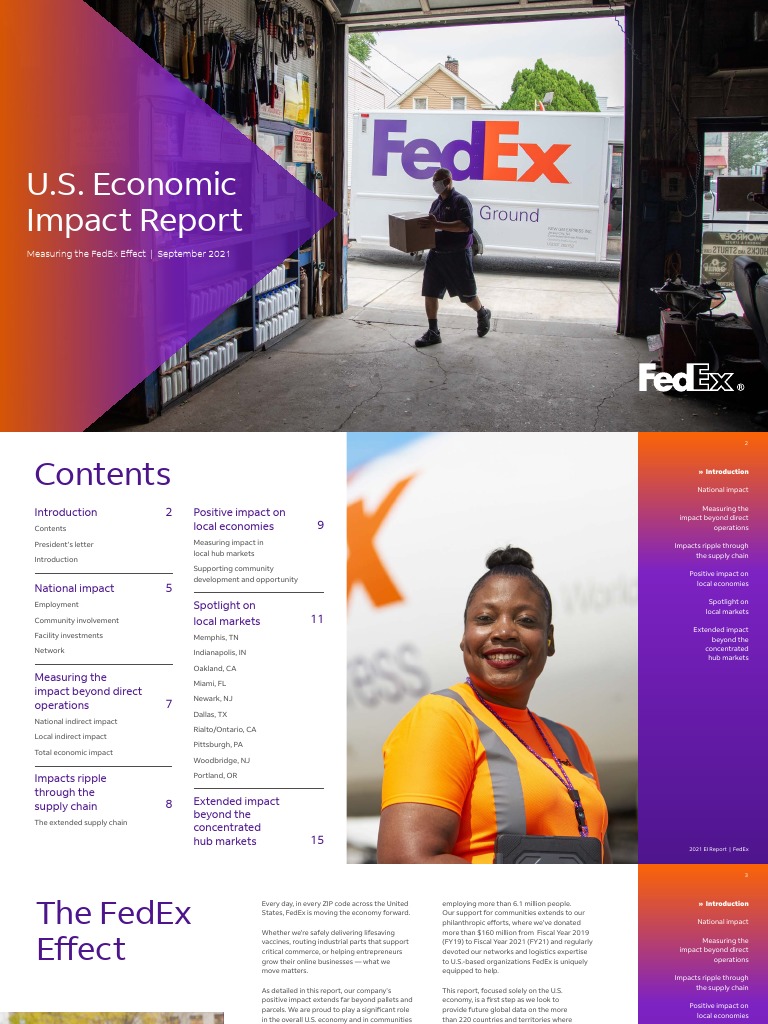 2021 FedEx Economic Impact Report | PDF | Economic Growth | Employment