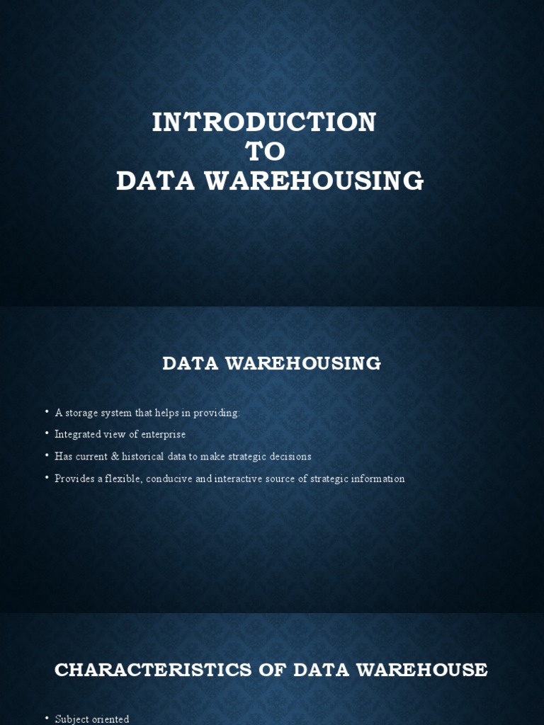 Intro To DW | PDF | Data Warehouse | Databases