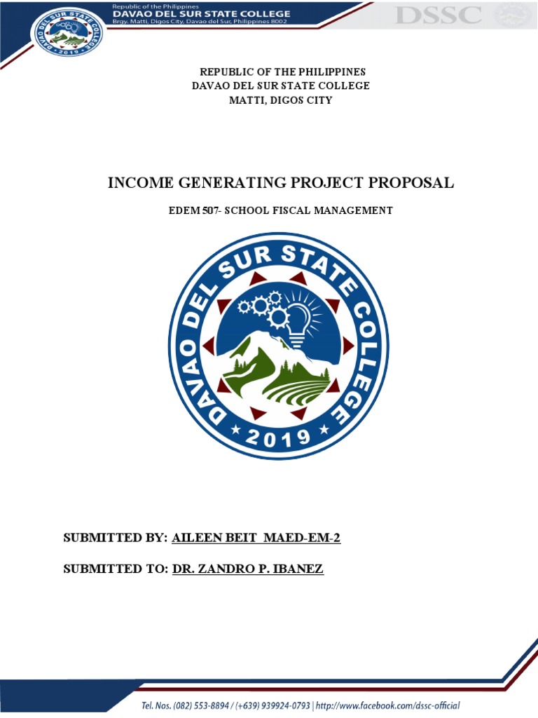 Income Generating Project Proposal: Republic of The Philippines Davao ...