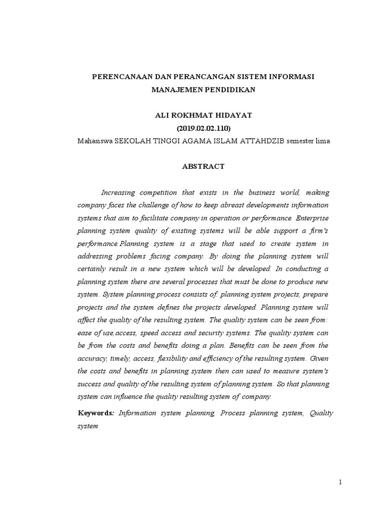 Perencanaan Dan Perancangan Simdik | PDF | Komputer