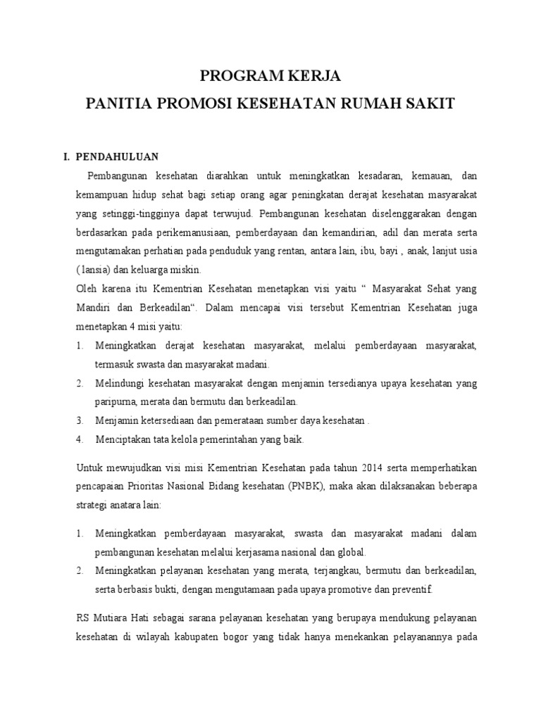 Program Kerja Pkrs | PDF