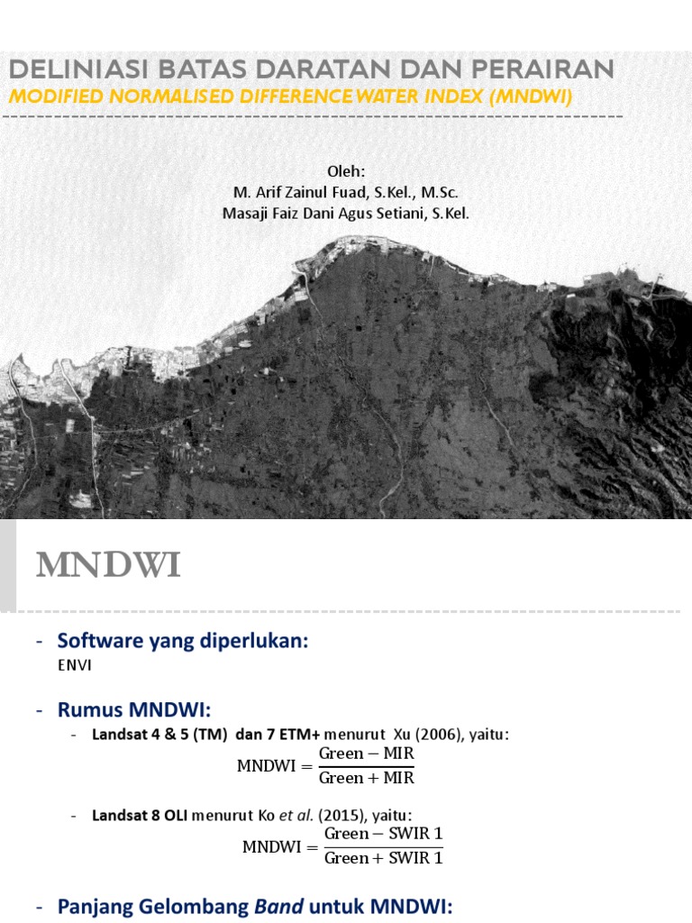 Rumus MNDWI untuk Landsat 8 | PDF