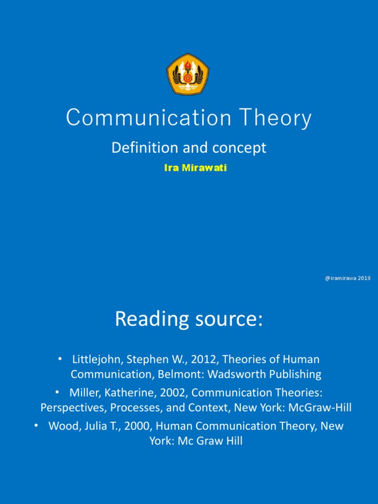 Communication Theory - Concept and Definition | PDF | Theory | Concept