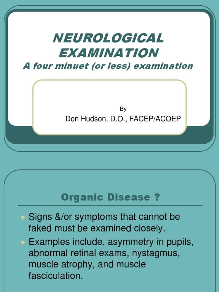 Cns Neurological Examination | PDF | Nerve | Motor Neuron