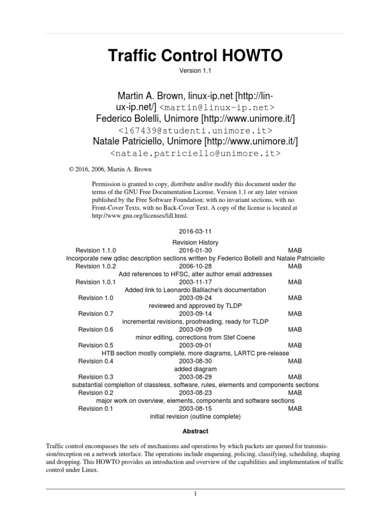 Traffic Control HOWTO | PDF | Network Interface Controller | Computer Network