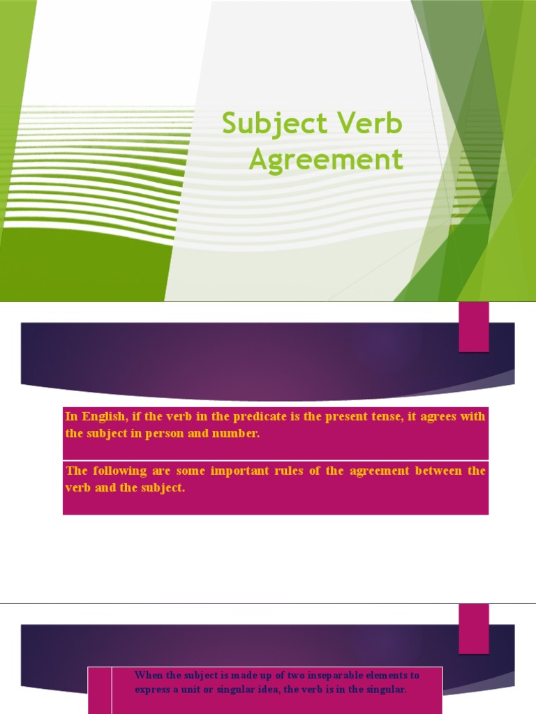 Subject Verb Agreement | PDF | Grammatical Number | Subject (Grammar)