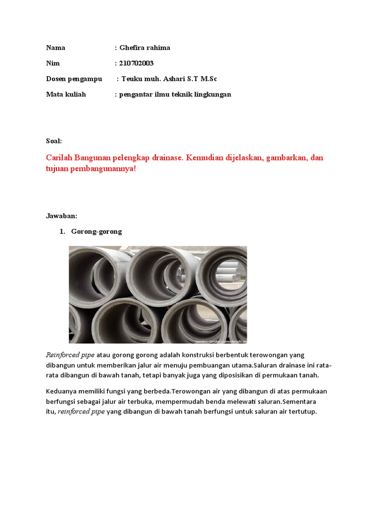 Ghefira Rahima (Bangunan Pelengkap Drainase) | PDF