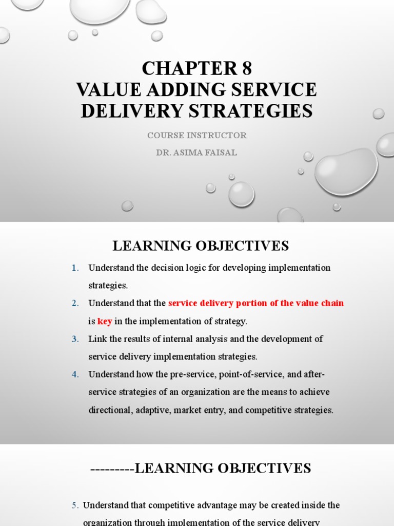 Chapter 8 VALUE ADDING SERVICE DELIVERY STRATEGIES | Download Free PDF ...
