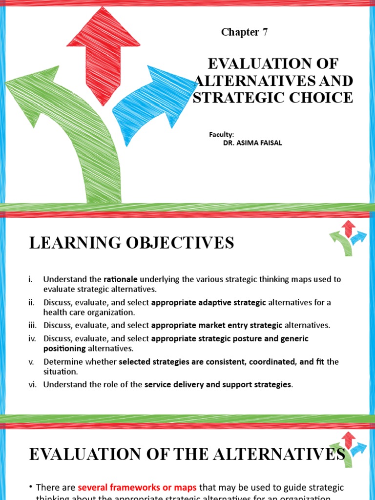 Chapter 7 EVALUATION OF ALTERNATIVES AND STRATEGIC CHOICE | PDF ...