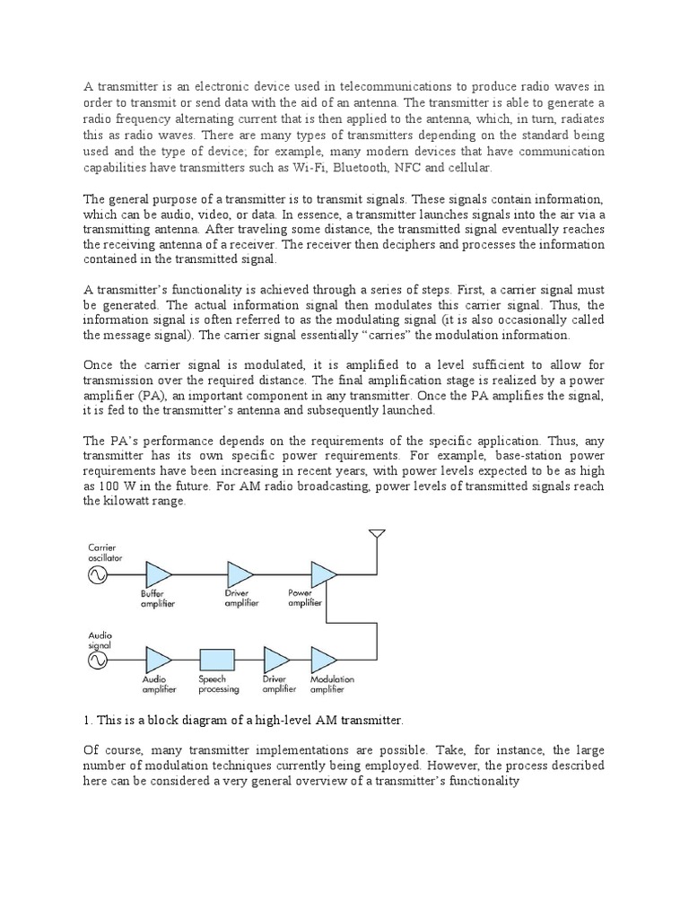 This Is A Block Diagram of A High-Level AM Transmitter | Download Free ...