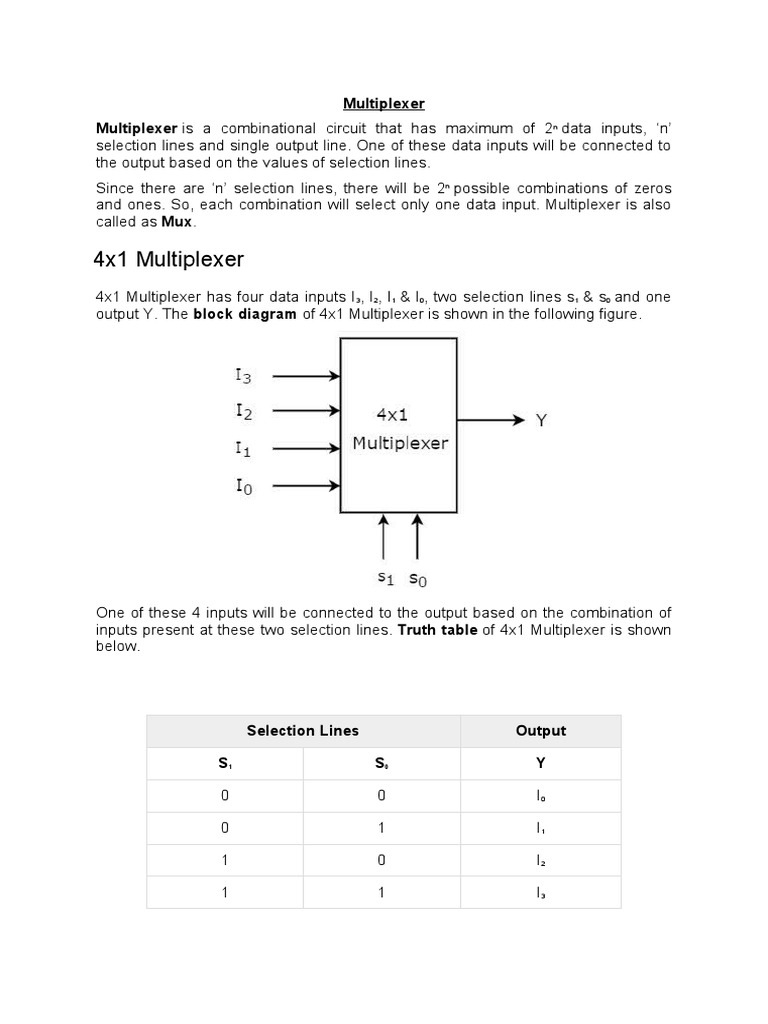 Multiplexers | PDF | Digital Electronics | Computer Engineering