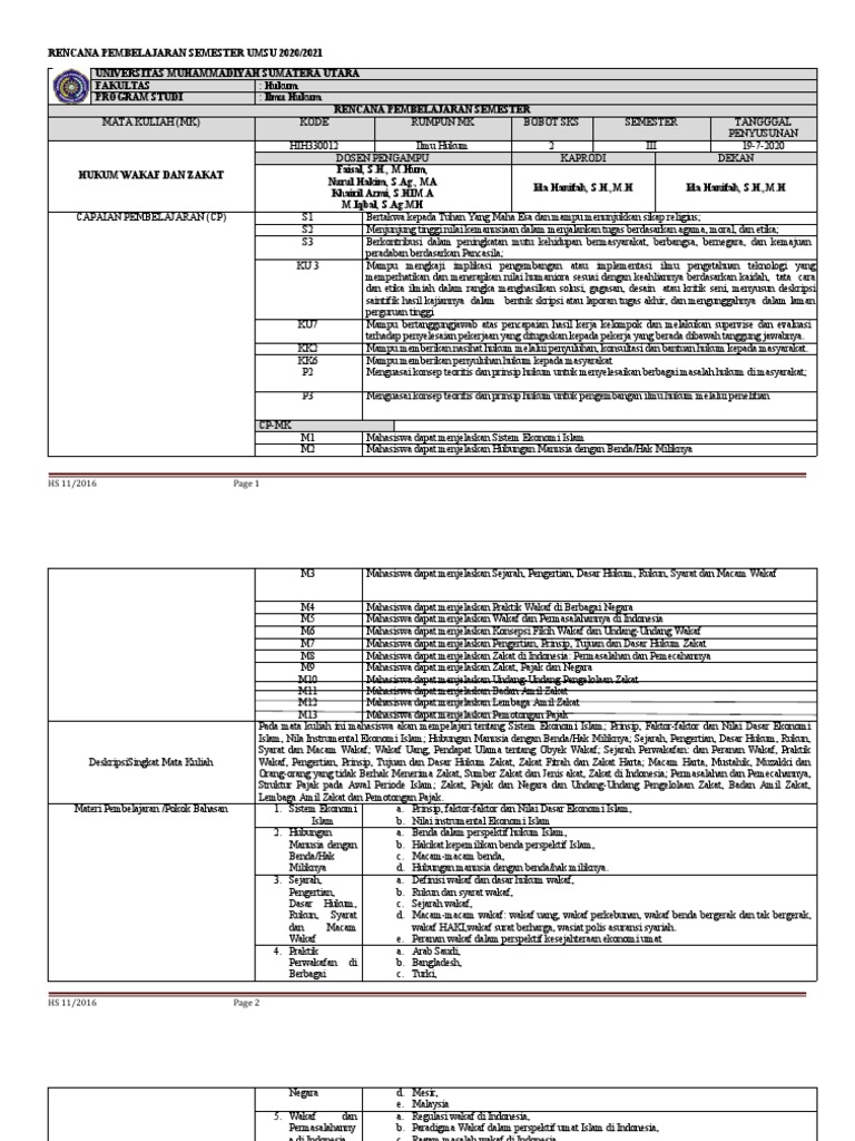 RPS Hukum Wakaf Zakat | PDF