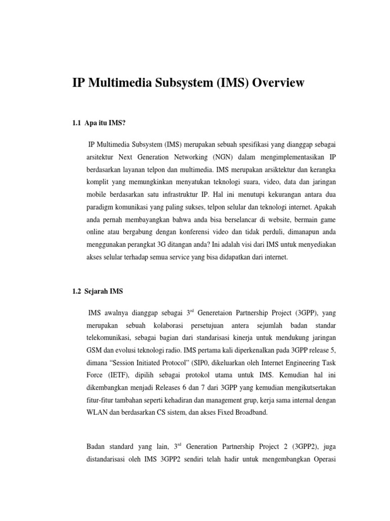 Dokumen - Tips Ip Multimedia Subsystem Ims 56b8fedad7ab5 | PDF
